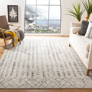 SAFAVIEH Tulum Sharie Moroccan Boho Rug - Ivory/Grey - 9' x 12' - Bed ...